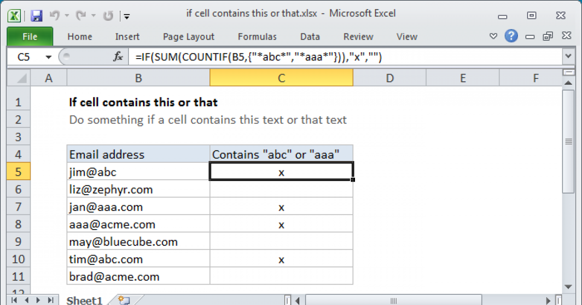 If Cell Contains This Or That Excel Formula Exceljet